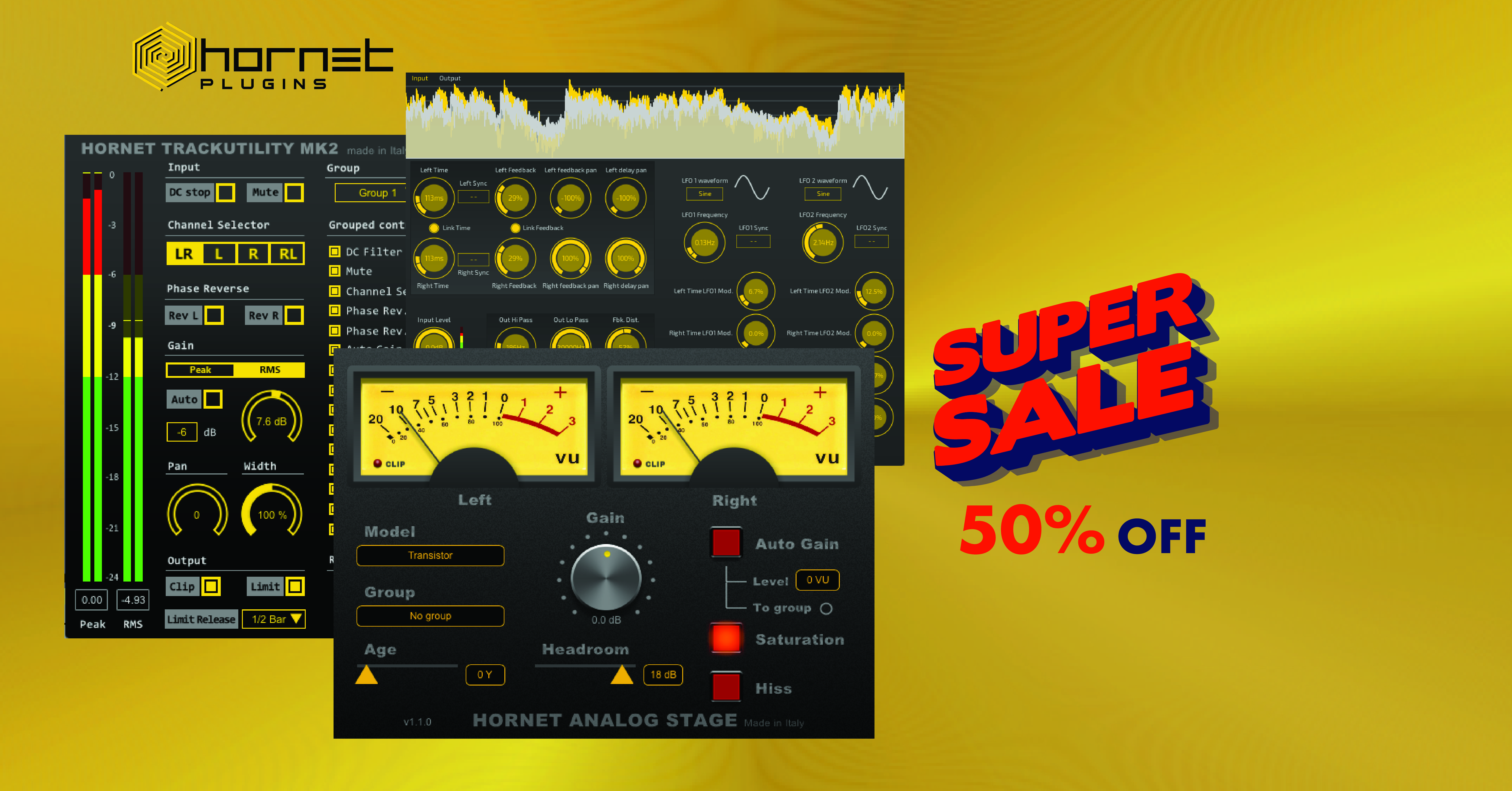 Hornet 50% off sale on every plugin and 20% off on bundles | AudioSEX - Professional Audio Forum